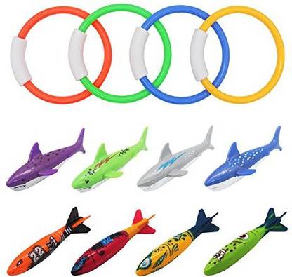 Fajiabao Diving Toys Kit Underwater Swimming Pool Rings Sharks Torpedo ...