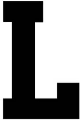 Genrc 24X36 Athletic Font-Letter L-Made from 4 Ply Matboard-Letter L ...