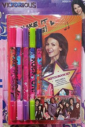NICKELODEON Victorious Sketch Book Set, Sketch,Stickers,Markers AGE 3 ...