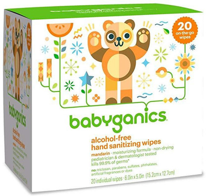 Babyganics Alcohol Free Hand Wipes Mandarin On The Go 80 count reseal 4 ...