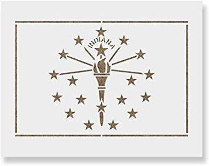 Genrc Indiana State Flag Stencil Template for Walls and Crafts ...