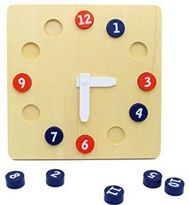 Aodicon Montessori Materials Wooden Teaching Clock Time Telling ...