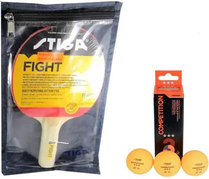 Stiga Fight Table Tennis (1 Racquet), (1 Cover), (Competition Ball "3 ...