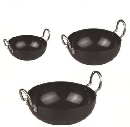 Shoppernation Small Size Non Stick Tadka Kadai Pan Set (Pack Of 3 ...