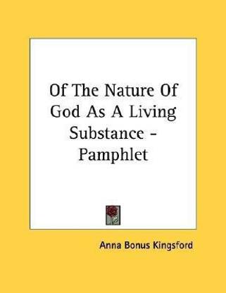 Of The Nature Of God As A Living Substance - Pamphlet: Buy Of The ...