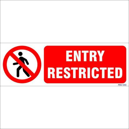 Amazing Sign High Quality Entry Restricted sign Board - Set of 4 nos ...