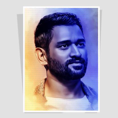 MS Dhoni Digital Art For Office Decor & Room.Wall Poster & Painting ...