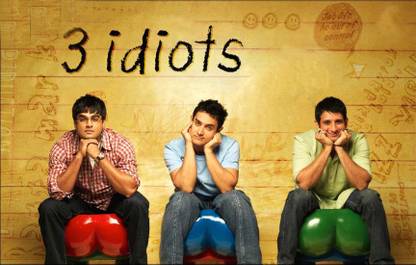 3 Idiots - Aamir Khan Bollywood Hindi - Small Poster Paper (12 x 17 ...