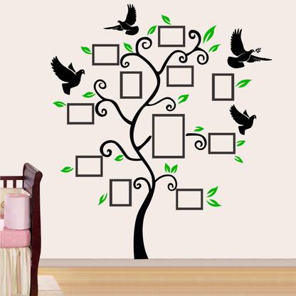 StickMe 90 cm Family Tree Photo Frames Wall Sticker-SM544 Self Adhesive ...