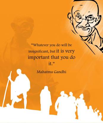 AD Mahatma Gandhi Wall Poster For Room Paper Print - Quotes ...