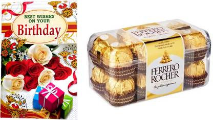 FERRERO ROCHER Pack of 16 Chocolates With Beautiful Birthday Day ...