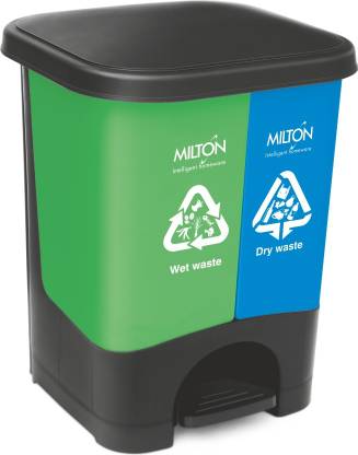 MILTON Twin Bin 20 Wet and Dry Garbage Waste Pedal Bin, 18 Litters ...