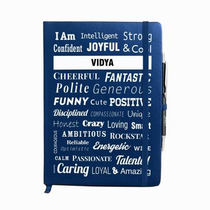 Huppme Personalized name VIDYA blue notebook diary with pen - 240 pages ...