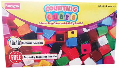 FUNSKOOL Counting Cubes Interlocking Cubes & Activity Booklet 10*10 Colour Cubes Price in India ...