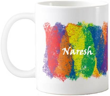 Exoctic Silver NARESH_Colorful holi new name 005 Ceramic Coffee Mug ...