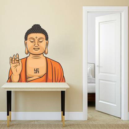 Impression Wall 61 cm Buddha Sticker Self Adhesive Sticker Price in ...