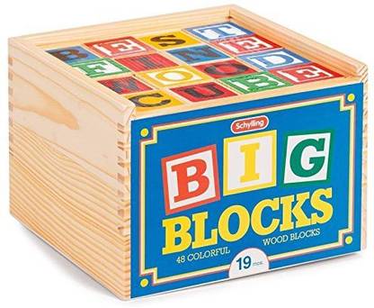 Schylling Abc Big Blocks - 48 Piece Wood Alphabet Blocks - Abc Big ...