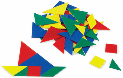 Wiskunde Educatieve spellen Blue Tangram Puzzle Math Manipulatives ETA ...