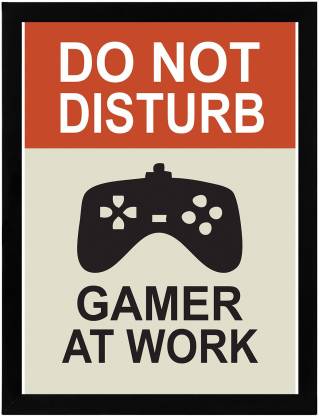 DO NOT DISTURB WARNING GAMER AT WORK wall poster with waterproof ...