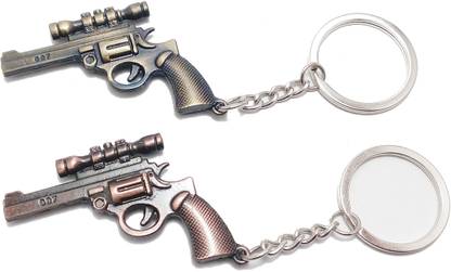 kd collections Antique Polish Sniper Keychain Revolver Gun Pistol Metal ...