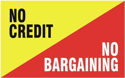 signEver No Credit No Bargaining Sign Board For Factory Lodges Banks ...