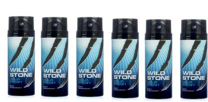 Wild Stone Aqua Fresh Deodorant Spray 150ML Each (Pack of 6) Deodorant ...