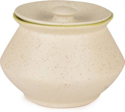 StyleMyWay Handcrafted Flat Bottom Ceramic Handi with Lid – 1Ltr | Dahi ...