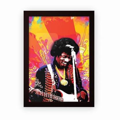 Jimi Hendrix Guitar God Graphic Paper Print - Art & Paintings posters ...