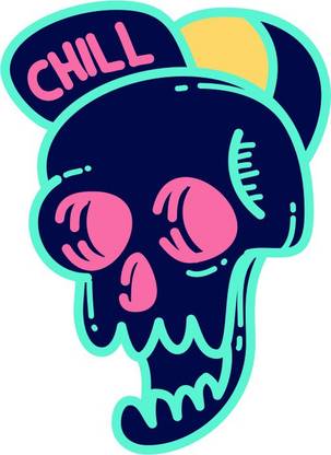 skull chill |Wall Poster Sticker|Motivational Poster|Funky Poster ...