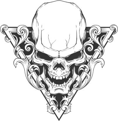 evil skull |Wall Poster Sticker|Motivational Poster|Funky Poster ...