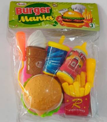 Annie Toys Burger Mania Pretend Play Set | Realistic Sliceable Fast ...