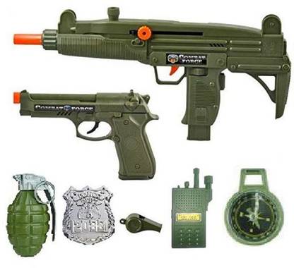 IndusBay Army Toy Gun Role Play Set 7 Piece Military Toy Set With ...