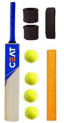 CEAT CT S6 POPULAR BAT WITH BALL GRIP HEAD AND WRIST BAND Cricket Kit ...