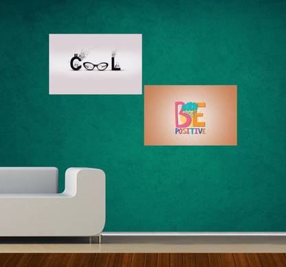 Cool and poitive think - Design| Set of 2 Posters | Unframed (30 Cm X ...