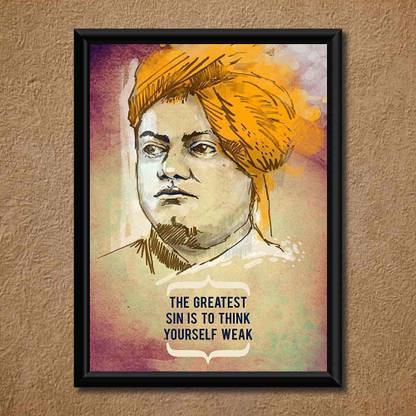 Handmade Swami Vivekananda Wall Poster Laminated (With PVC Frame) Paper ...