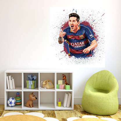 Impression Wall 61 cm Lionel Messi Self Adhesive Sticker Price in India ...