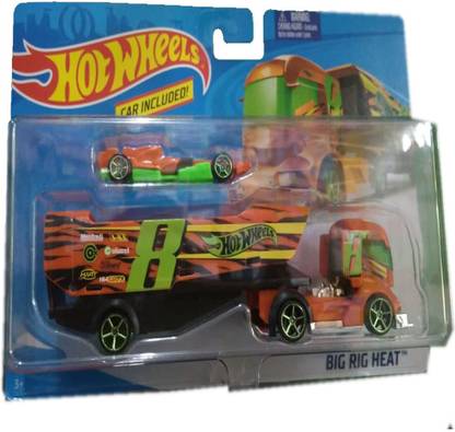 HOT WHEELS Big Rig Heat with Car Transporter Collectible Model - Big ...
