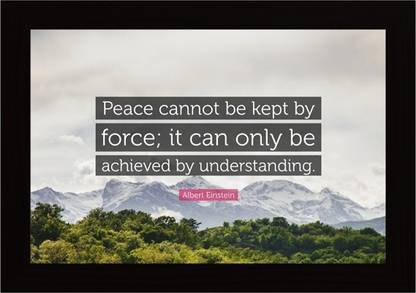 Albert Einstein 'Peace' Quote Framed Poster Paper Print - Art ...