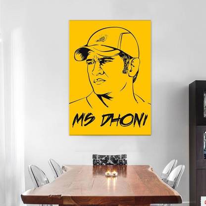 MS Dhoni-CSK Vinyl Wall Sticker Fine Art Print - The Art Bundle posters ...
