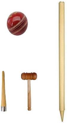 SW leather ball wicket 1 and hammer n mallet Cricket Kit - Buy SW ...