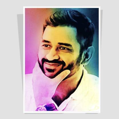 MS Dhoni Digital Print Rolled Paper Poster Paper Print - Furnish Marts ...