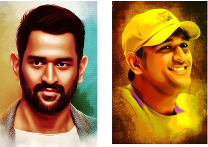 Captain Dhoni Poster( Pack of 2 ) Wall Poster Collection For Office ...