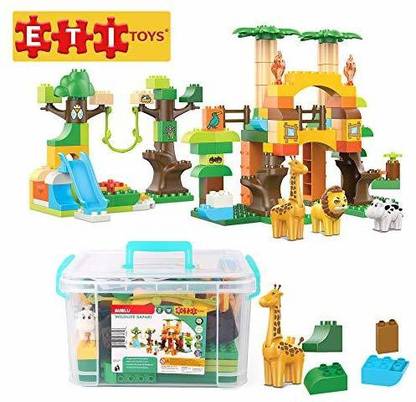ETI 110 Piece Bublu Wildlife Safari Building Blocks - 110 Piece Bublu ...