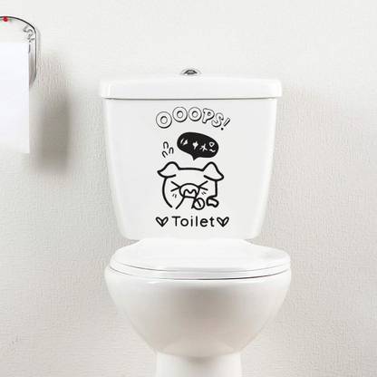 100yellow 20.32 cm Toilet sticker Self Adhesive Sticker Price in India ...