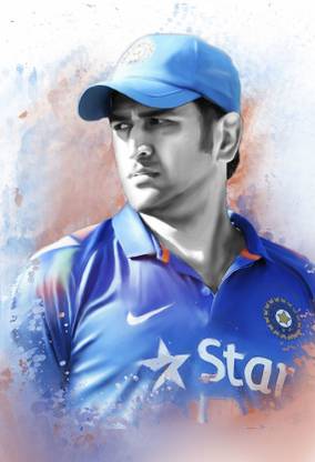 MS Dhoni Poster For Room & Office (13 Inch X 19 Inch, Rolled) Paper ...