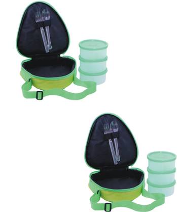 Flipkart.com | SMILEY Combo Green Triangle Lunch Box 6 Plastic ...