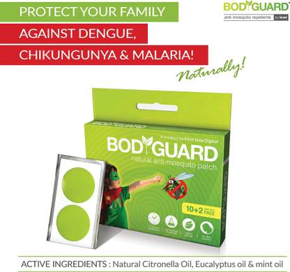 BodyGuard Natural Anti Mosquito Repellent - 10 + 2 Patches - Buy Baby ...