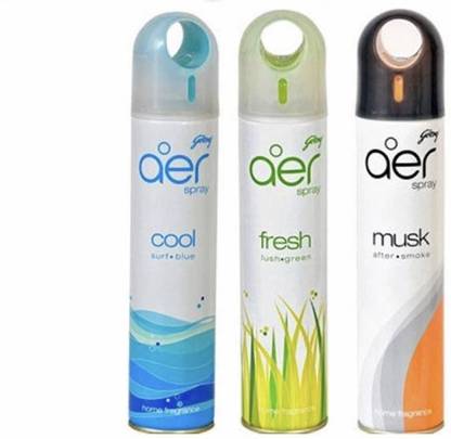 Godrej Aer Spray Cool Surf Blue, Fresh Lush Green & Musk After Smoke ...