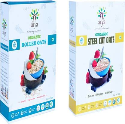 ARYA Certified Organic Steel Cut Oats 500g Rolled Oats 500g Box Price ...