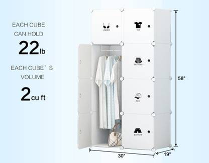BUCKETLIST Multi Use Clothes Storage PP Collapsible Wardrobe Price in ...